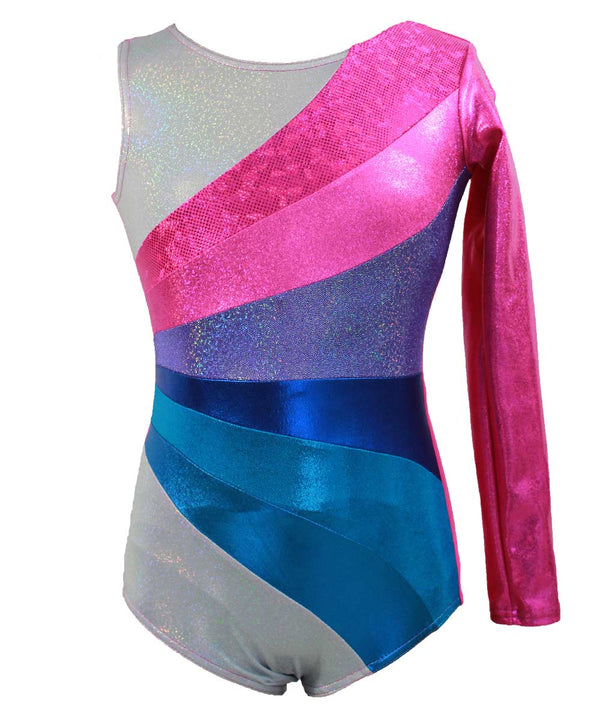 Fancy One Sleeve Leotard Multi Shimmer Details Fl012ls Turning Point 0814545933
