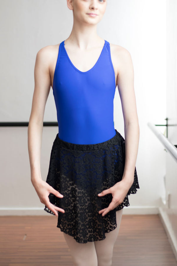 Short Lace V-Line Dance Skirt (SKA01BL) - Turning Point - 0814545933